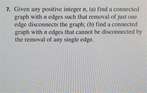 Solved Given Any Positive Integer N A Find A Connected Chegg