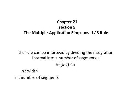 Ppt Chapter 21 Section 5 1 ⁄ 3 Rule The Multiple Application S