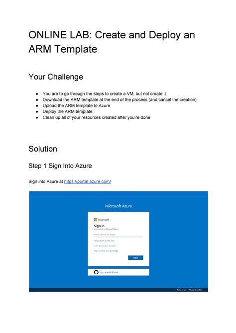 Section 6 1 Create And Deploy An Arm Template Lab Online Lab Create