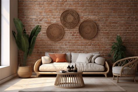 Interior Space Decorated In Boho Style Ai Generated Image