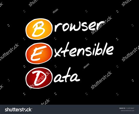 vektor stok bed browser extensible data acronym technology tanpa