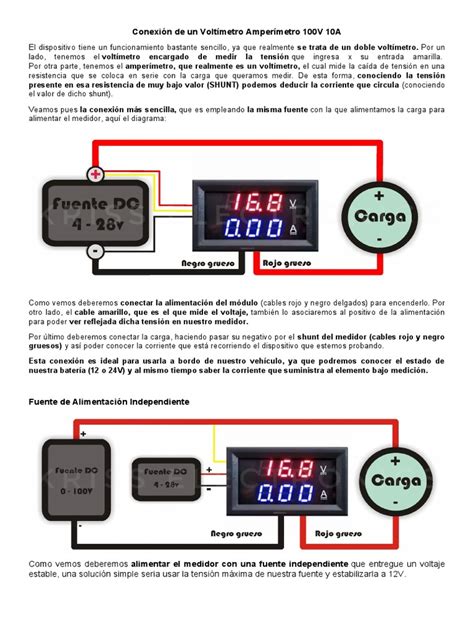 Conexión De Un Voltímetro Amperímetro 100v 10a Pdf Ciencia Y