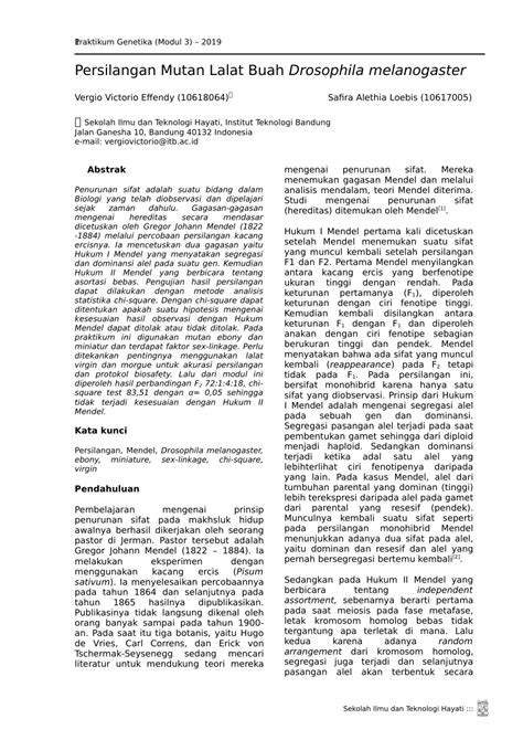 Pdf Mutant Fruit Fly Drosophila Melanogaster Breeding