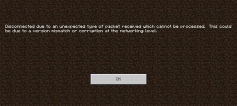 how do i fix disconnected due to an unexpected type of packet received