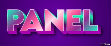 Panel Purple Green And Pink D Text Effect Generator