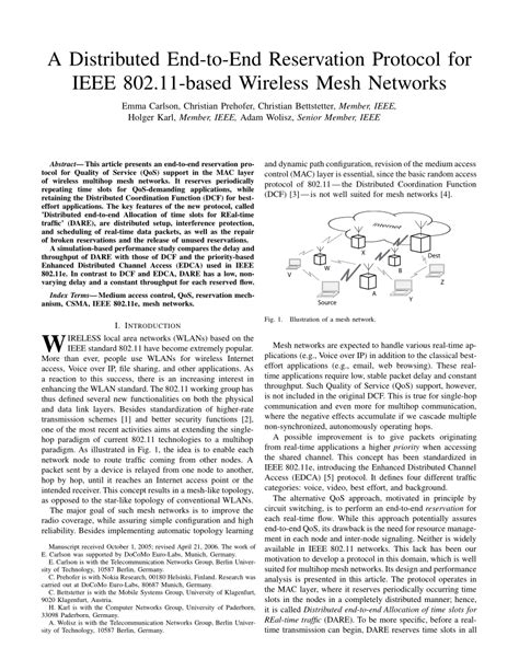 Pdf A Distributed End To End Reservation Protocol For Ieee 80211 Based Wireless Mesh Networks