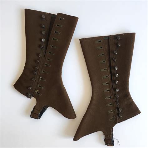 Early 1900s Brown Wool Felt Spats Brown Wool Felt Fashion Boutique