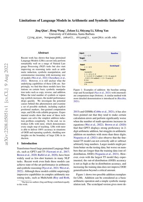Pdf Limitations Of Language Models In Arithmetic And Symbolic Induction
