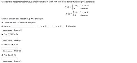 Solved Consider Two Independent Continuous Random Variables