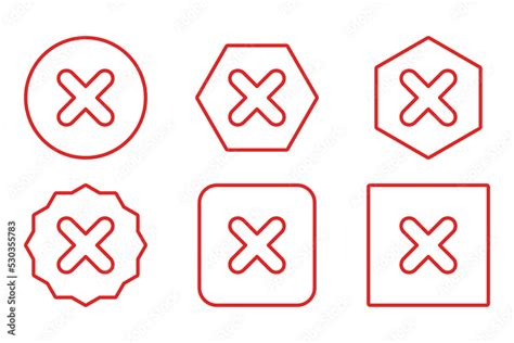 Wrong Marks Icon Set Cross Marks Rejected Disapproved No False Not Ok Wrong Choices Task