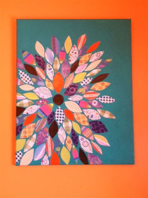 Homemade Canvas Wall Art Paint A Canvas Glue On Scrapbook Paper Designs And Cover With Modge