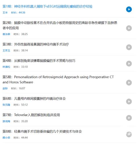 【2023云课堂new展映】华福讲堂 福建附一神经外科专科医师规范化培训课程 脑医汇