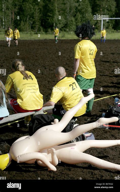 INFLATABLE SEX TOY SWAMP SOCCER Sex Toys As Mascots On The Substitute Bench During The Th