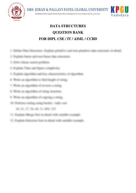 SOLUTION Data Structure Question Bank Studypool
