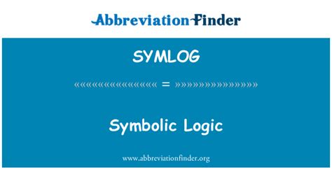 Symlog Stands For Symbolic Logic Abbreviation Finder