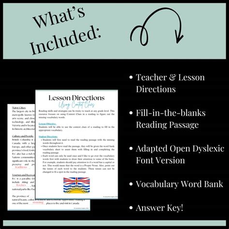 British Columbia Reading Comprehension Using Context Clues Activity