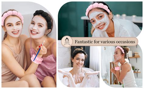 Aco Uint 6pcs Spa Headband And Wristband Set Terry Cloth