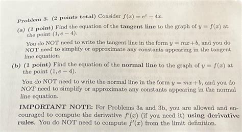 Solved Problem 3 2 Points Total Consider Fxex−4x A