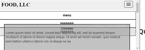 javascript navbar menu is getting emerged with the section content