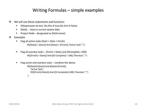 Building Formulas And Dashboard In Ms Project Ppt