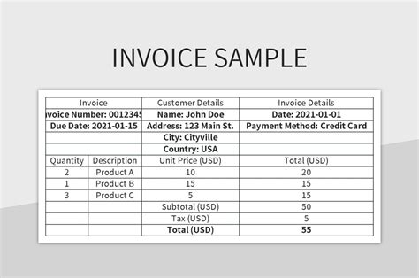 Free Invoice Sample Templates For Google Sheets And Microsoft Excel