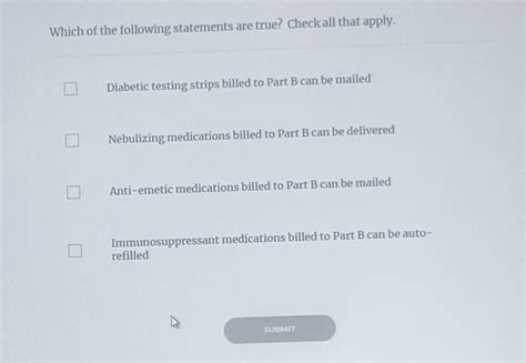 Solved Which Of The Following Statements Are True Check All