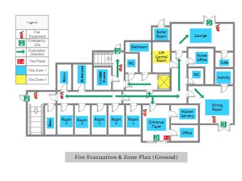 Care Home Fire Evacuation And Zone Plan Edrawmax Templates