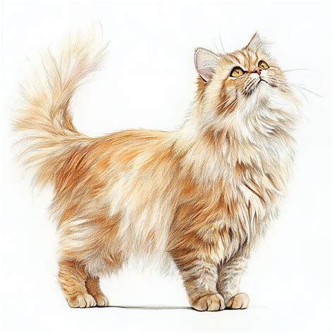 Persian Cat Flat Faced Cat Portrait Drawing Stock Illustration Illustration Of Abyssinian