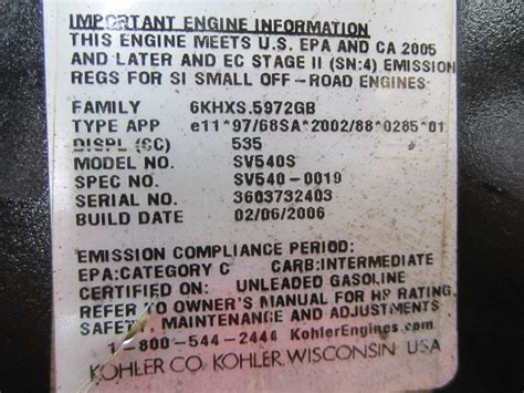 Kohler Courage Single Cylinder SV540 S 18hp Good Running Engine | eBay