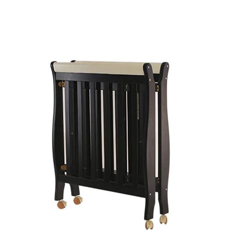 Modern Foldable Black Crib With Wheels Wbb208 Clafbebe
