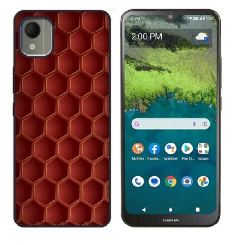 Phone Case For Nokia C N DL Flexible TPU Case Gel Cover Dark Red Honeycomb Walmart Com