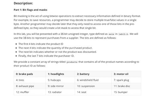 Solved Part 1 Bit Flags And Masks Bit Masking Is The Act Of Chegg Com