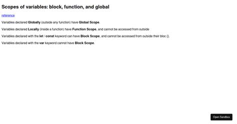 js variable scope codesandbox