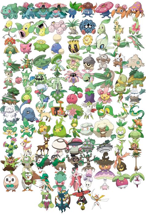 Grass Type Pokemon Names Grass Type Pokemon