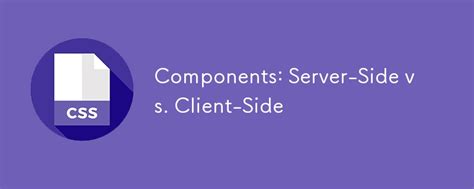 組件:服務器端與客戶端 Css教學 Php中文網 組件:服務器端與客戶端 Css教學 Php中文網