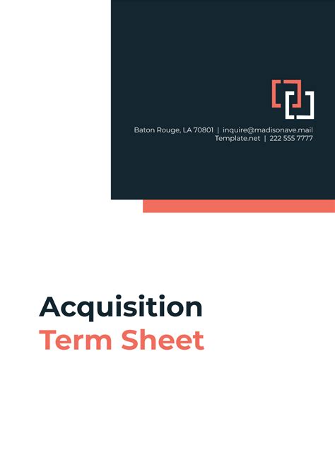 Free Term Sheet Templates To Edit Online And Print