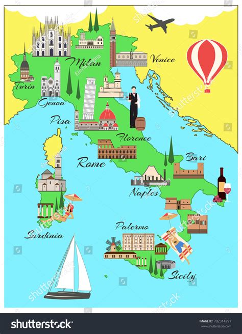 Italy Tourism Map Creative Map Of Italy All The Best Tourist