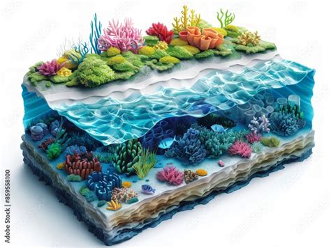 The Process Of Ocean Acidification Showing Co2 Absorption Ph Decrease
