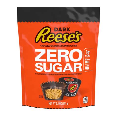 Reeses Zero Sugar Miniatures Dark Chocolate Peanut Butter Cups Candy Bag 51 Oz
