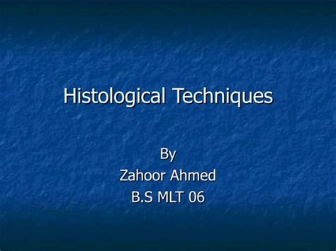 Tissue Processing In Histopathology Ppt