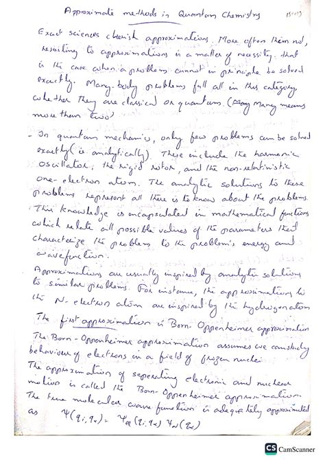 Approximation Methods MSC Chemistry Studocu