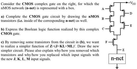 Consider The Cmos Complex Gate On The Right For Which The Nmos Networ