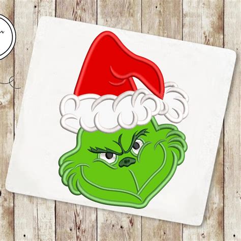 Grinch Applique Etsy