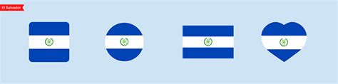 엘살바도르 아이콘의 국기입니다 엘살바도르 국기는 사각형 원 하트 모양입니다 웹 사이트 언어 선택 기호 벡터 Ui 플래그 디자인 관광에 대한 스톡 벡터 아트 및 기타 이미지