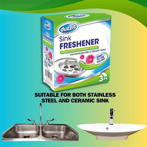 Duzzit Sink Freshener Pack Of 2 3x30g Drain Smell Eliminator Sachets