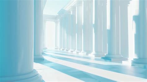 Interior Architecture Of Symmetrical Corridors That Extend Into The Distance Premium Ai