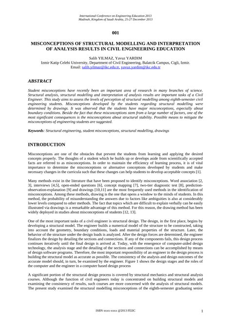 Pdf Misconceptions Of Structural Modelling And Interpretation Of Analysis Results In Civil