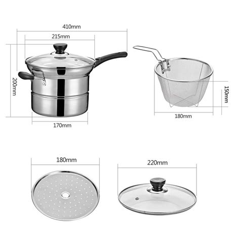 Stainless Steel Pasta Pot Cooking Noodle Pot Multi Grandado