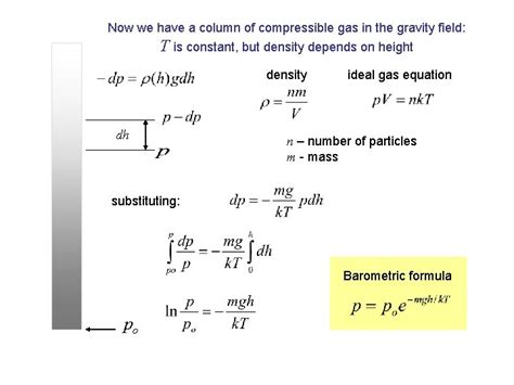 Lecture 4 Barometric Formula And The Boltzmann Equation