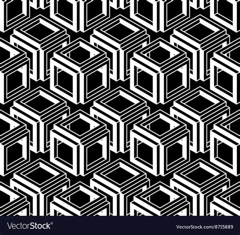 Monochrome Abstract Geometric Seamless Pattern Vector Image